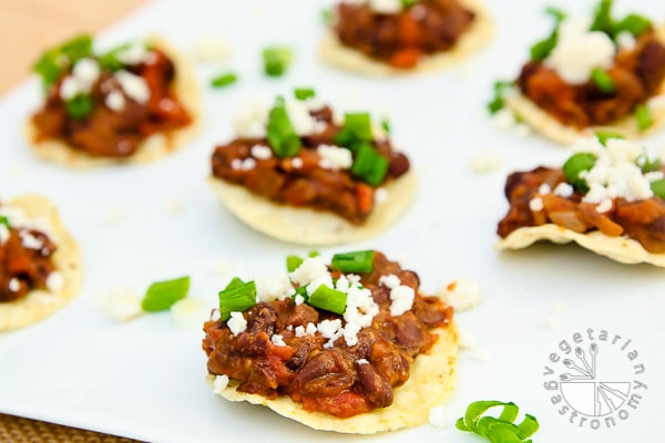 Mini Black Bean, Fire Roasted Tomato, & Spinach Corn Tostadas (vegan ...